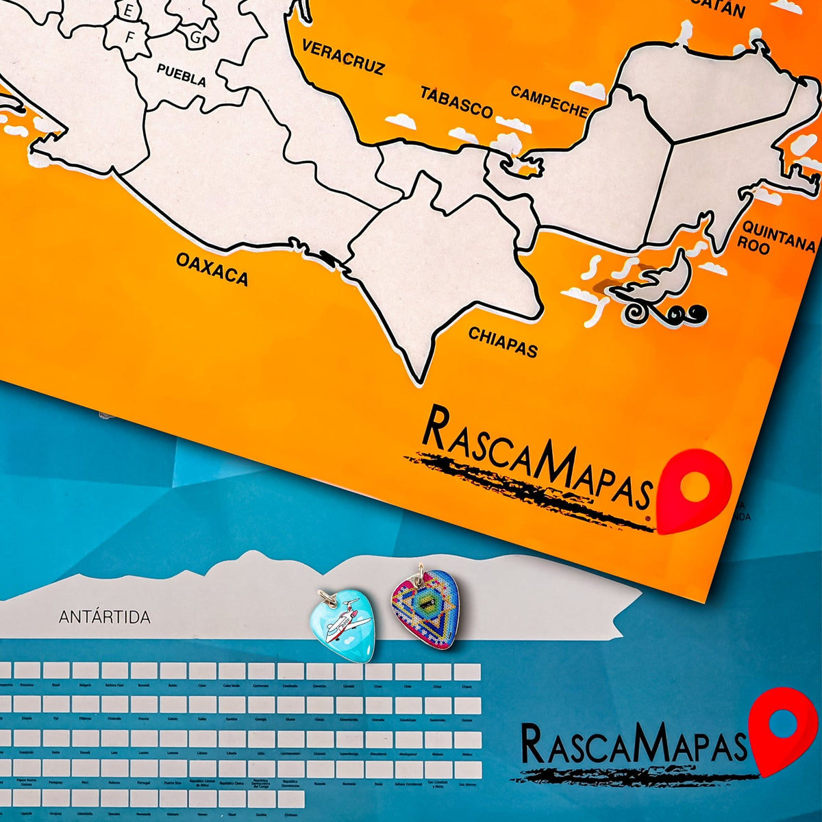 Mapa rascable de Estados + Mapa rascable del mundo COMBO - Rasca Mapas